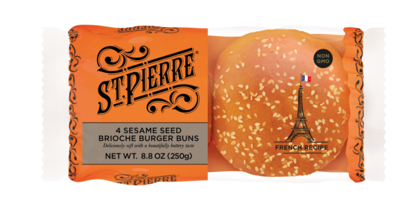 St Pierre Sesame Seed Brioche Buns 4 count, 18 pack (921884) | Bimbo ...